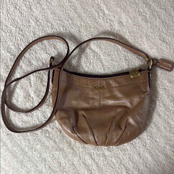 Coach | Bags | Coach Sand Leather Crossbody Bag | Poshmark